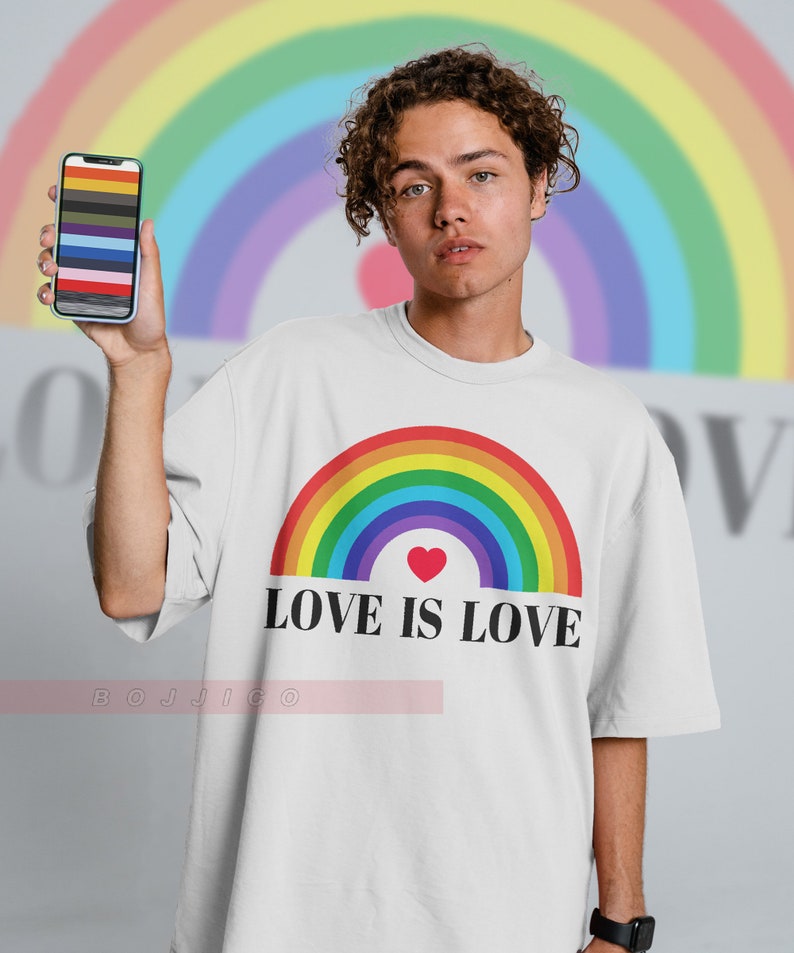 Love Is Love Symbol Rainbow Pride Shirt - Bluefink