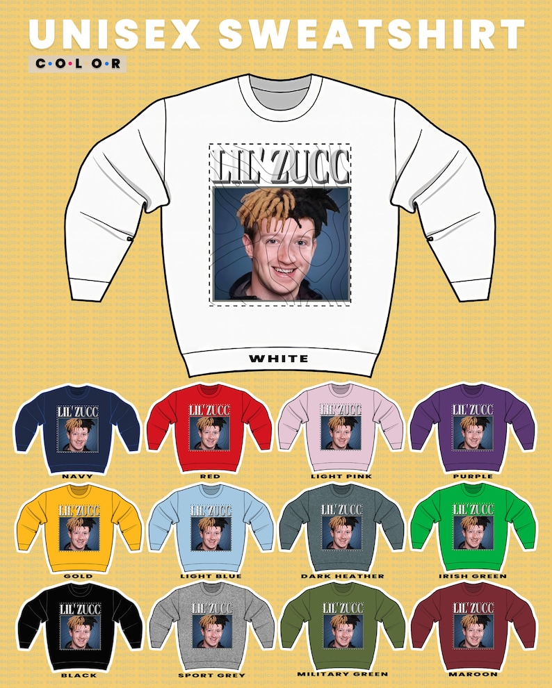 Mark Zuckerberg Rapper Sweatshirt - Vintage Homage Sweater for Fans ...