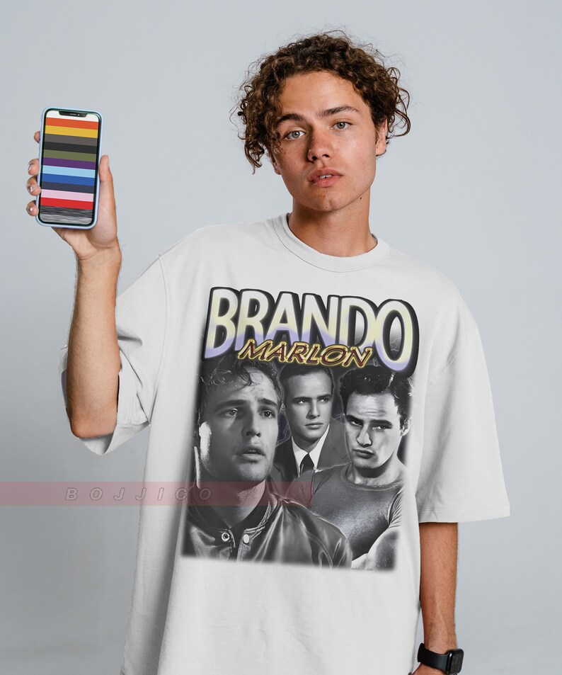 Marlon Brando Homage Tee - Vintage Tribute to a Style Icon - Bluefink