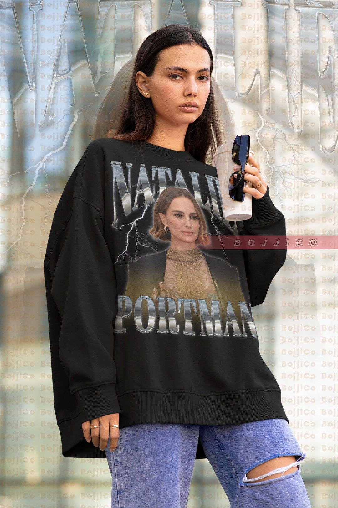 Natalie Portman Retro 90s Sweatshirt - Merchandise Gift - Bluefink