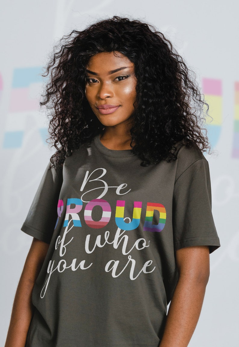 PRIDE Months Shirt with Rainbow Love Symbol - Be Proud of Who You Are ...