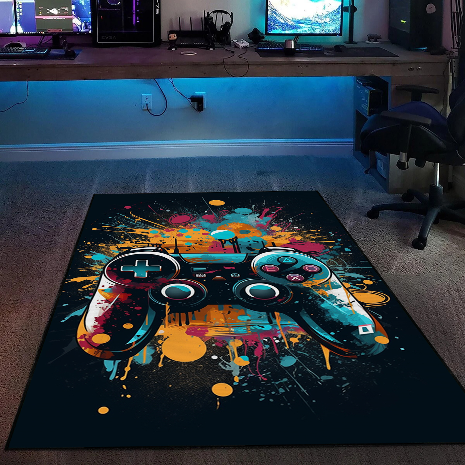Personalized Game Room Carpet with Shufflezone Game Controller Design ...