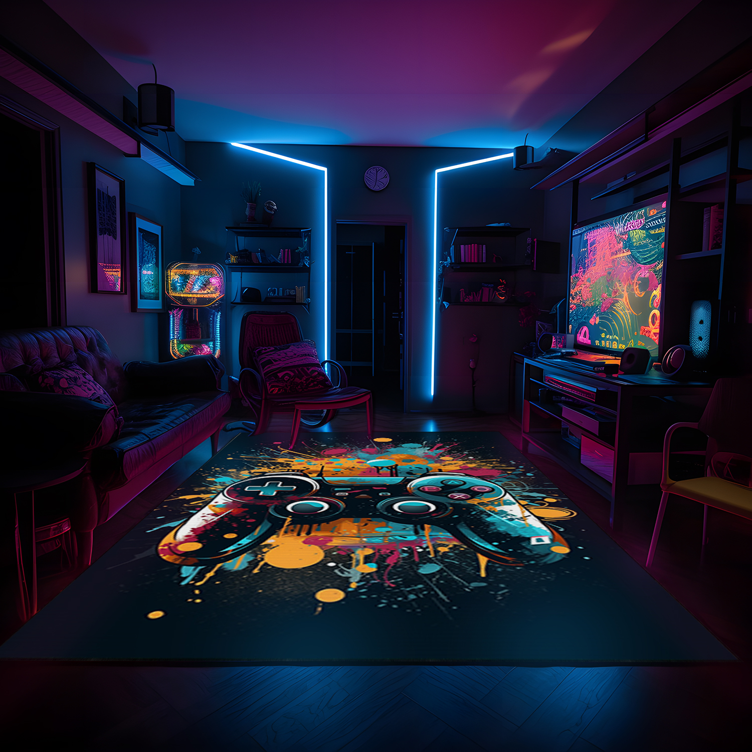 Personalized Game Room Carpet with Shufflezone Game Controller Design ...