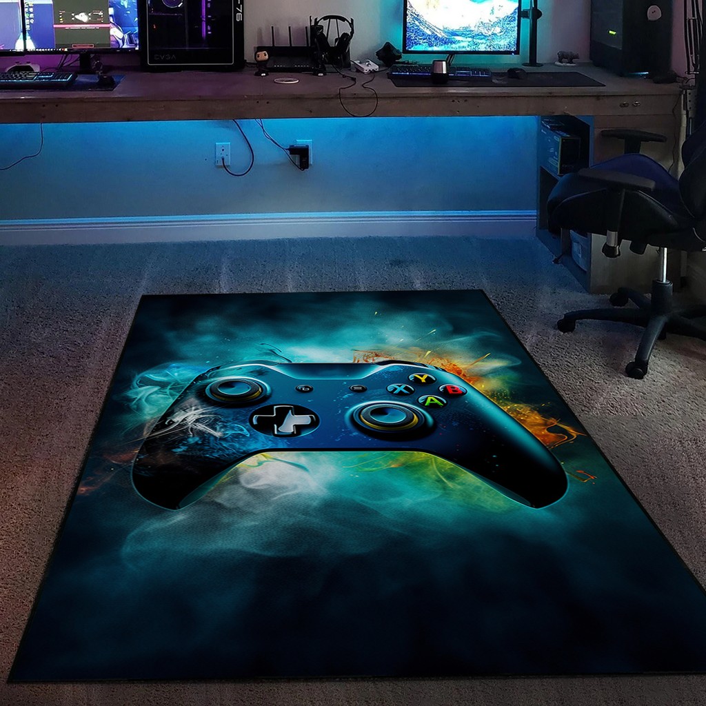 Personalized Game Room Themed Rug for Boys - Customizable Game ...