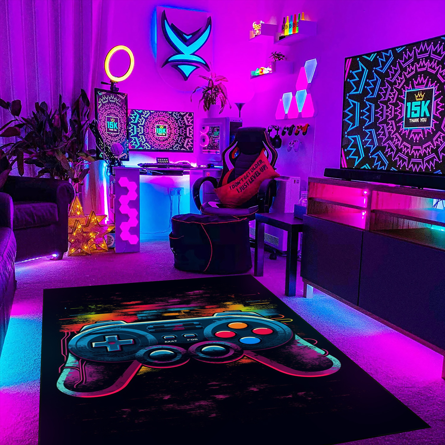 Personalized Gaming Rugs for Bedrooms with Custom Game Controller ...