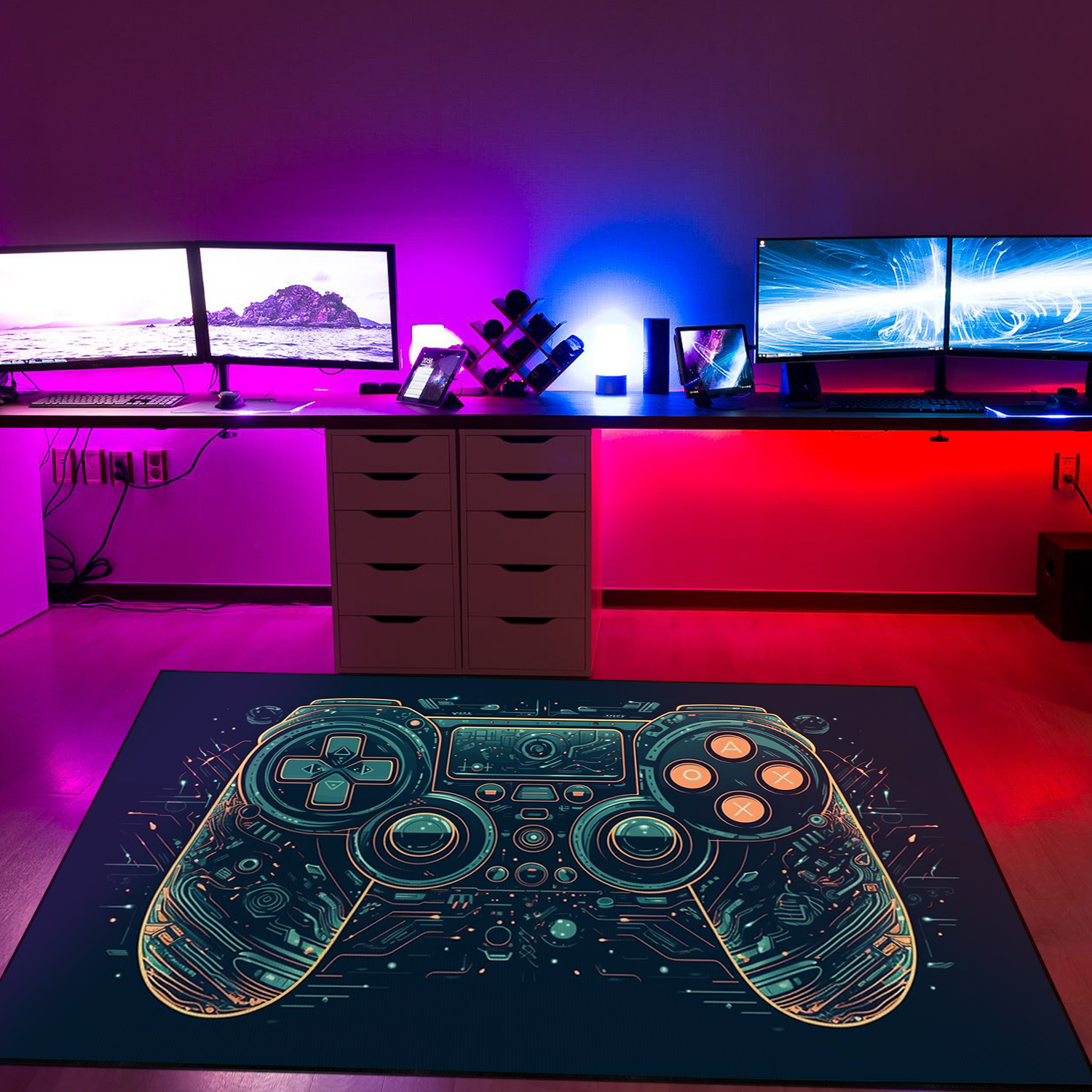 Personalized Video Game Room Rug for Boy's Bedroom with Full Size ...