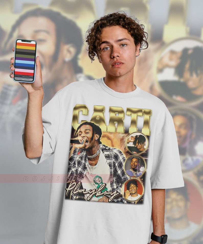 Playboi Carti Homage Tee - Retro Rapper Hiphop Fan Shirt - Bluefink