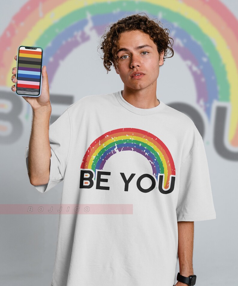 Pride Rainbow Love Symbol Unisex Shirt with Funny LGBT Quote - Bluefink