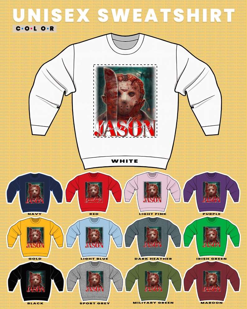 Scary Movie Icon Jason Voorhees Hoodie, Sweatshirt, Halloween Horror ...