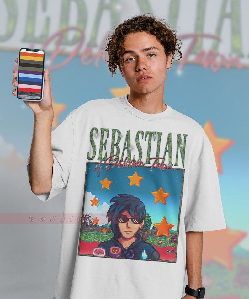 Sebastian Homage T-Shirt, Stardew Valley Gift, Pixel Farming RPG Video ...