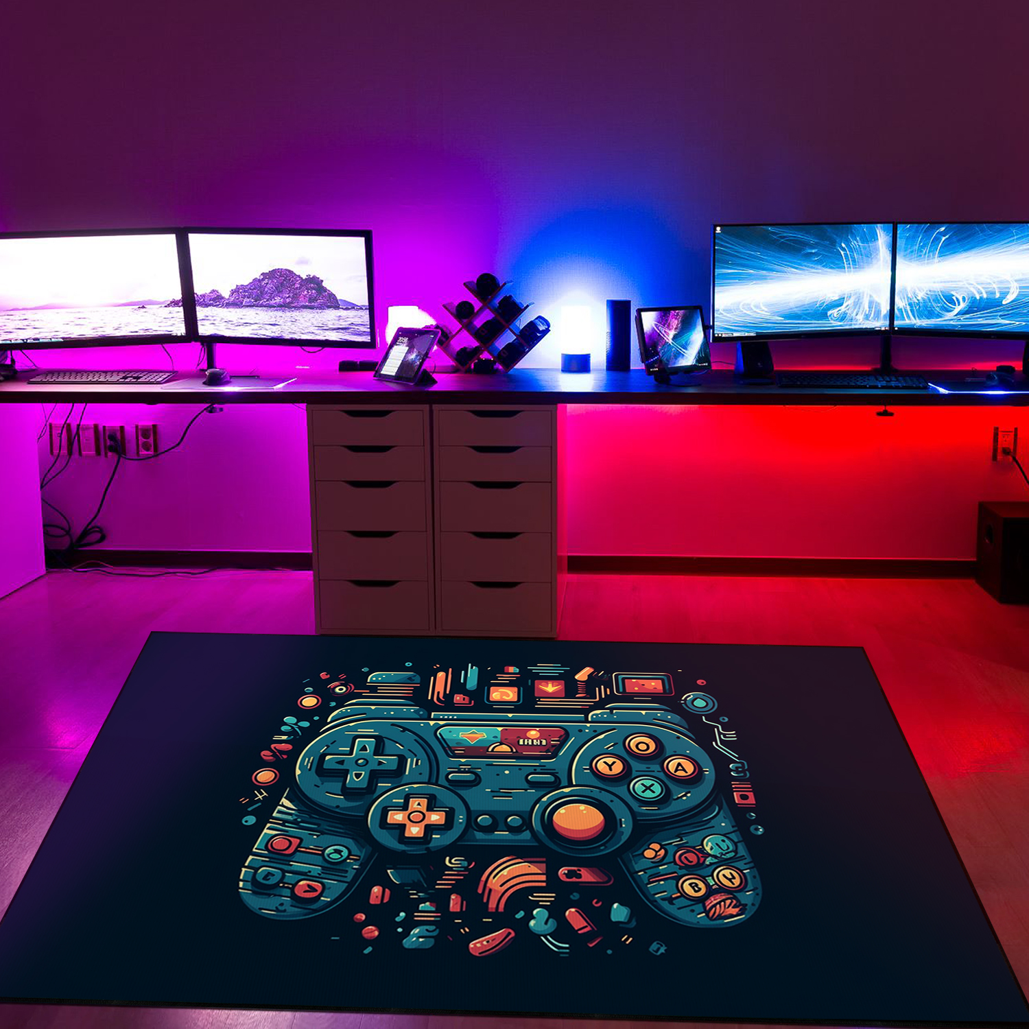 Teen Boys Shufflezone Game Rug - Personalized Area Rug for Game Room or ...