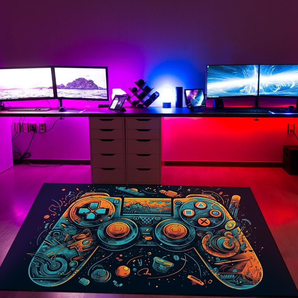 Teen Boys Shufflezone Game Rug - Personalized Area Rug for Game Room or ...