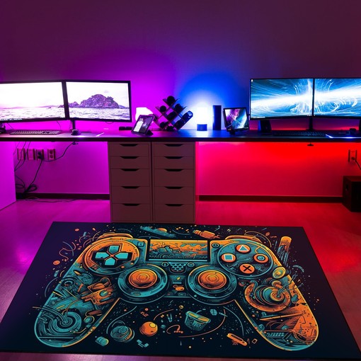Teen Boys Shufflezone Game Rug - Personalized Area Rug for Game Room or ...