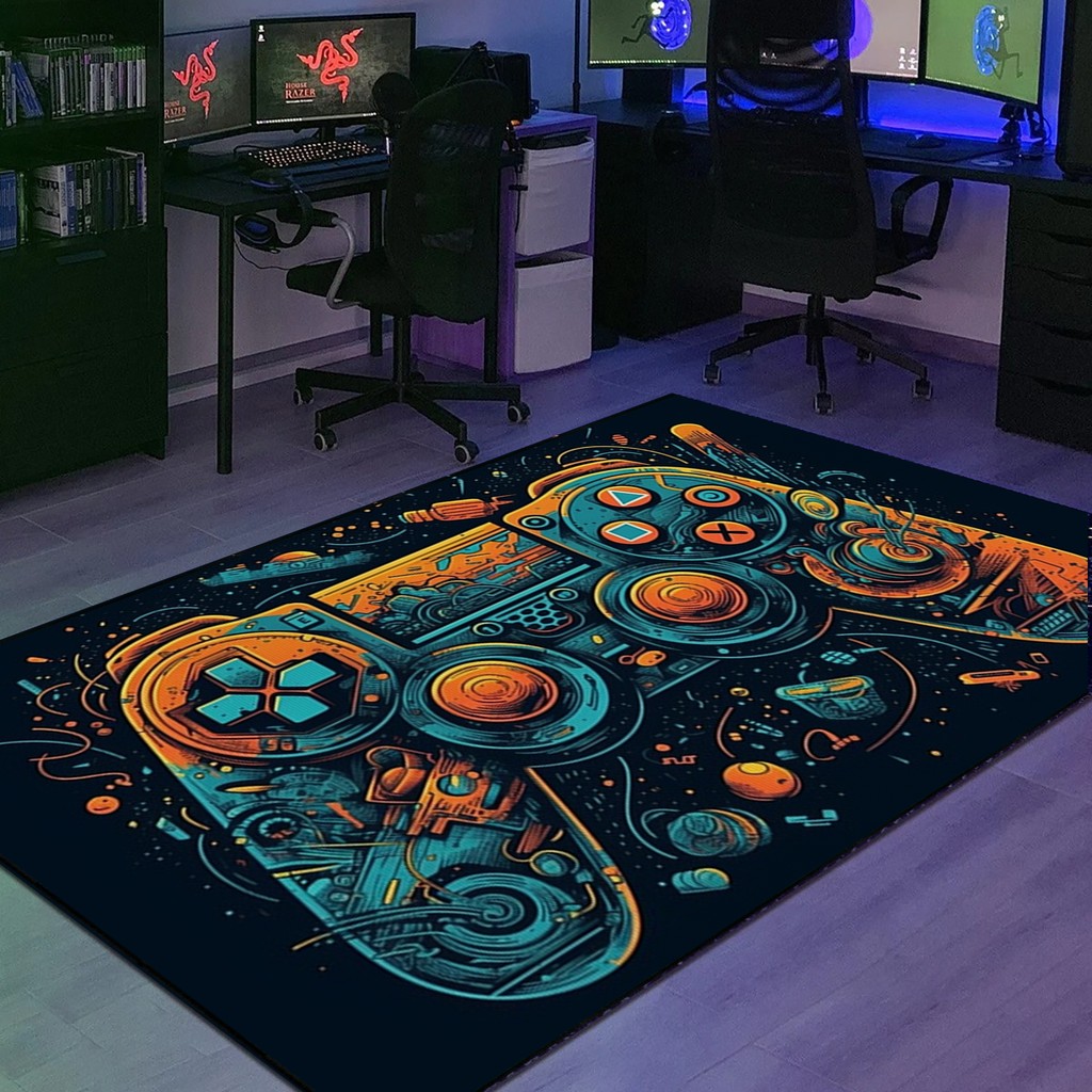 Teen Boys Shufflezone Game Rug - Personalized Area Rug for Game Room or ...