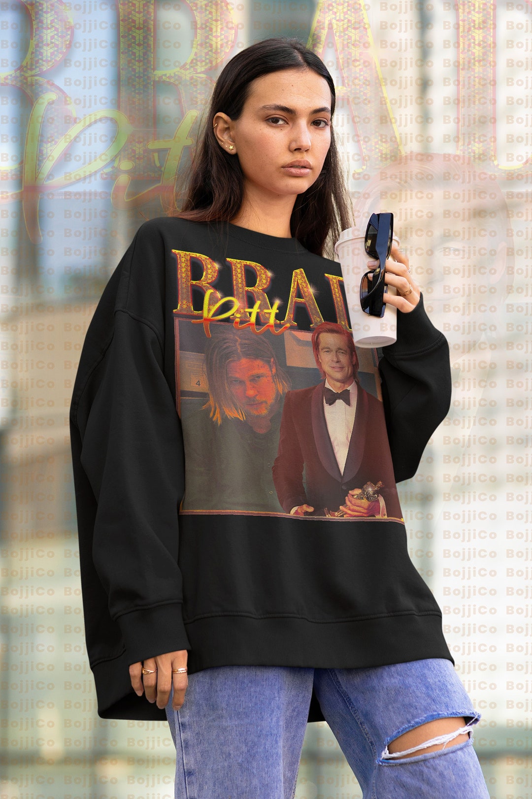 Vintage Brad Pitt Unisex Sweatshirt - Homage Sweater for Movie Fans ...