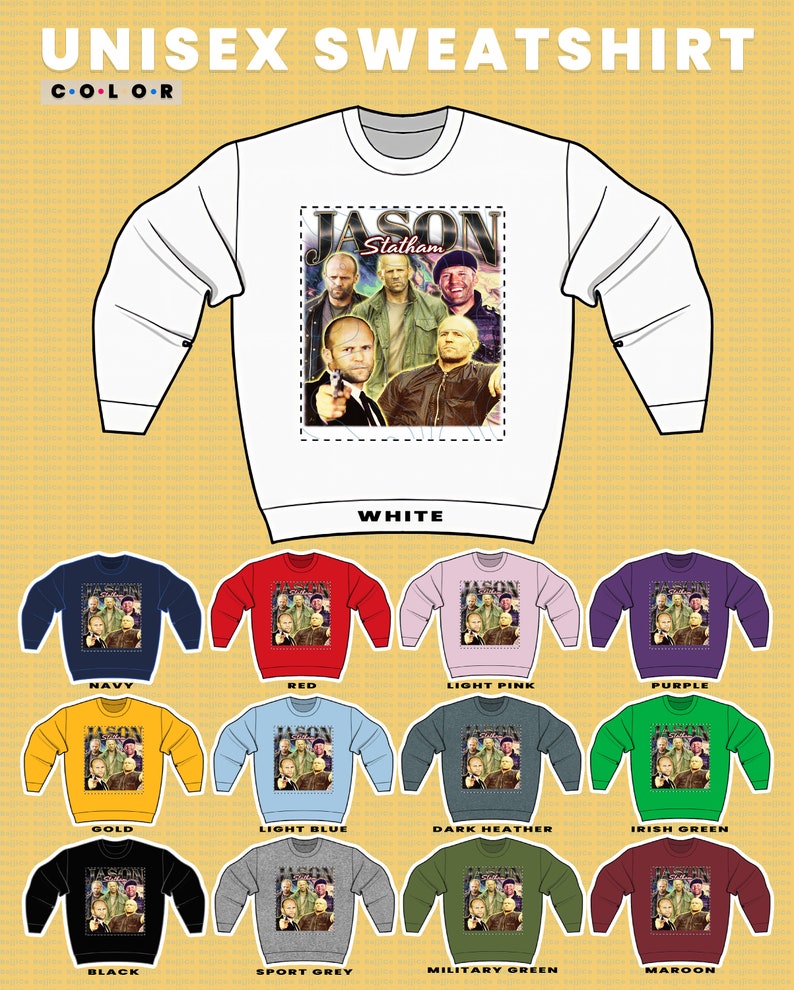 Vintage Jason Statham Sweatshirt, Homage T-Shirt, Fan Merchandise for ...