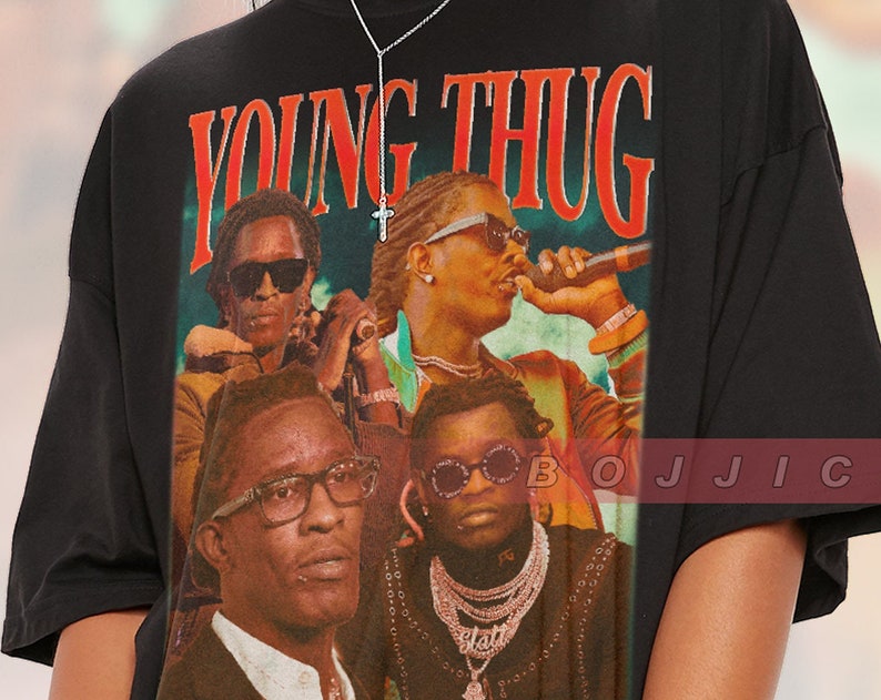 Young Slatt Thug Rapper Tee Shirt, Musician Homage Apparel - Bluefink