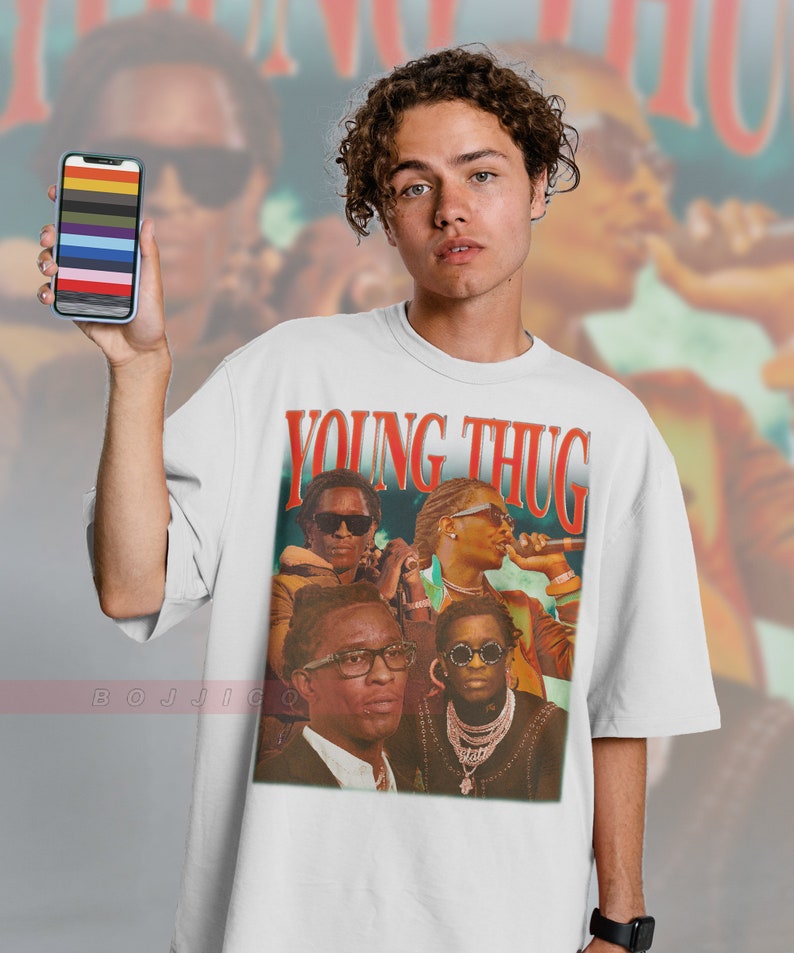 Young Slatt Thug Rapper Tee Shirt, Musician Homage Apparel - Bluefink