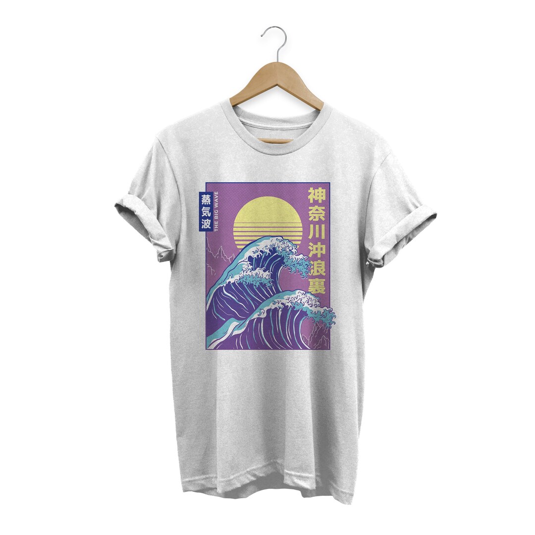 Big Wave Shirt - Japan Streetwear Synthwave Clothing - Kanji Apparel ...