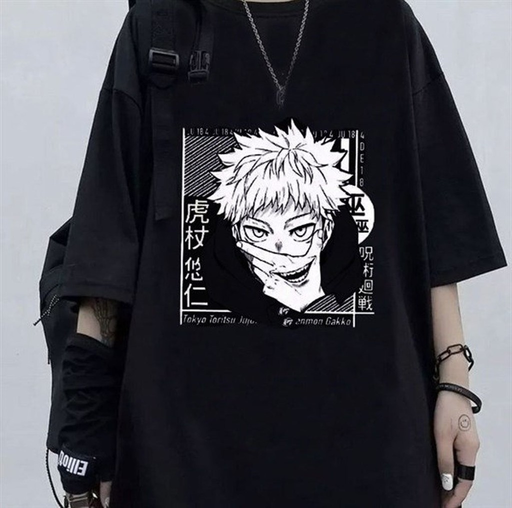 Comfortable Black Anime Tee - Aesthetic Manga Shirt with Graphic Design ...
