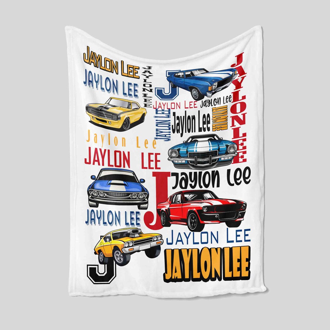 Custom Car Racing Baby Blanket Quilt - Great Gifts for Family - Bluefink