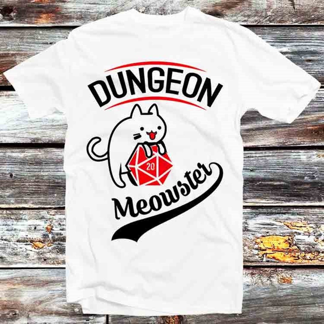 Cute Dungeon Meowster Cat Monster Tee - Ideal Gift for D&D and Anime ...