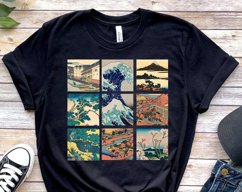 Great Wave Shirt - Japanese Art Design - Vintage Harajuku Aesthetic ...