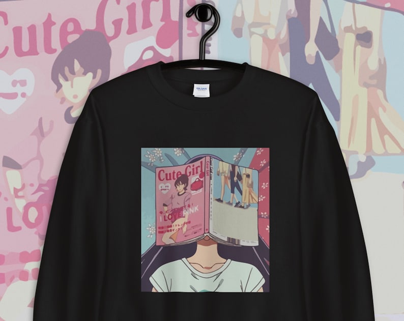 Japanese 90s Anime Sweater - Motivational Sweater with Aesthetic Design ...