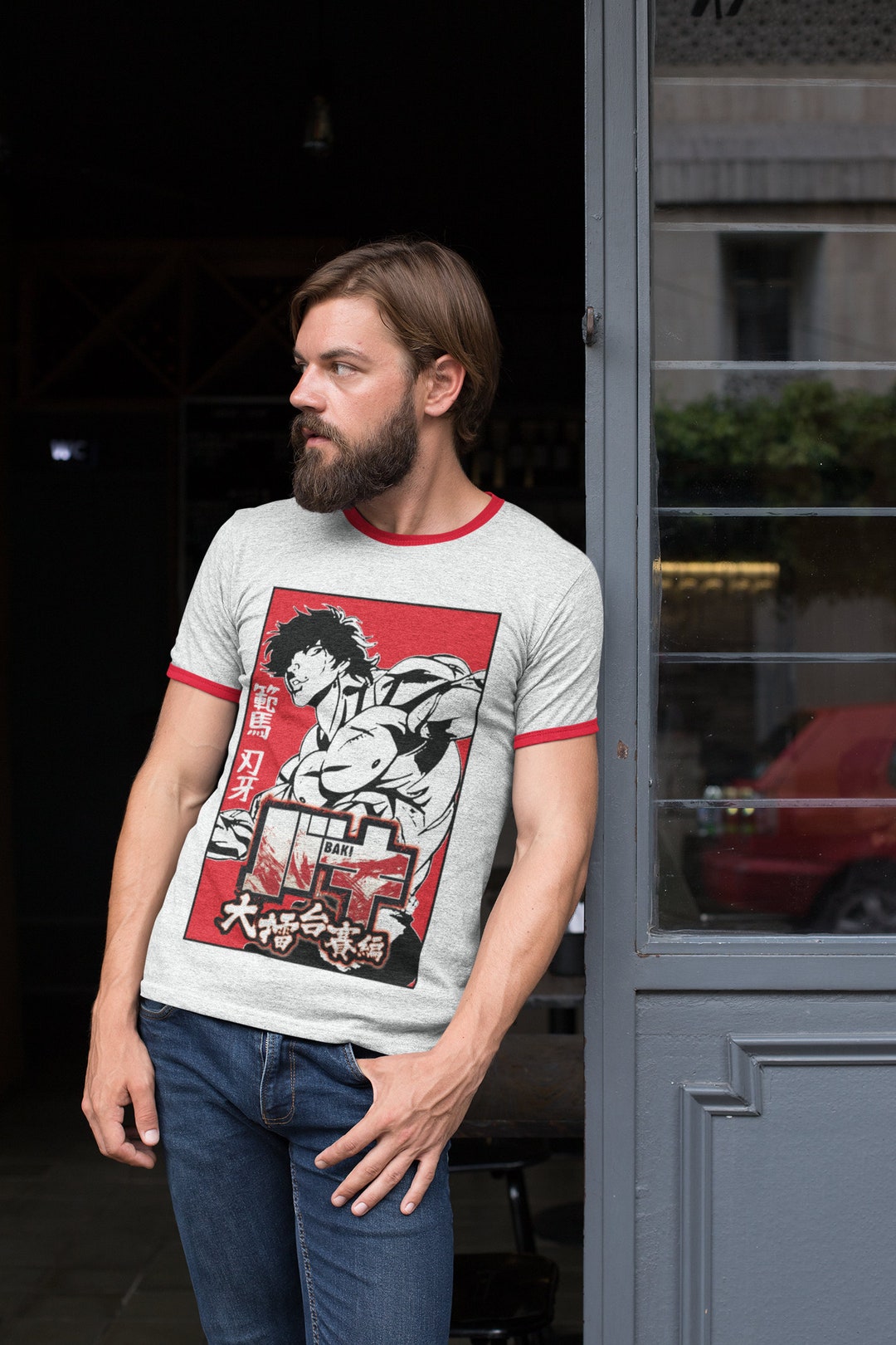 Limited Edition Baki T-Shirt Featuring Yujiro Hanma and Manga - Bluefink