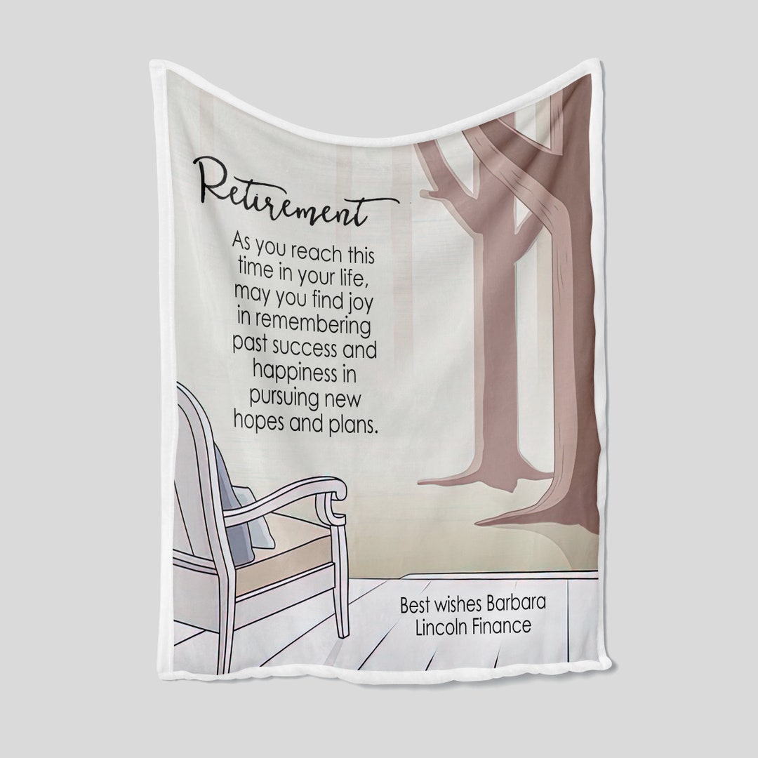 Personalized Happy Retirement Blanket - Suitable for Picnic - Bluefink