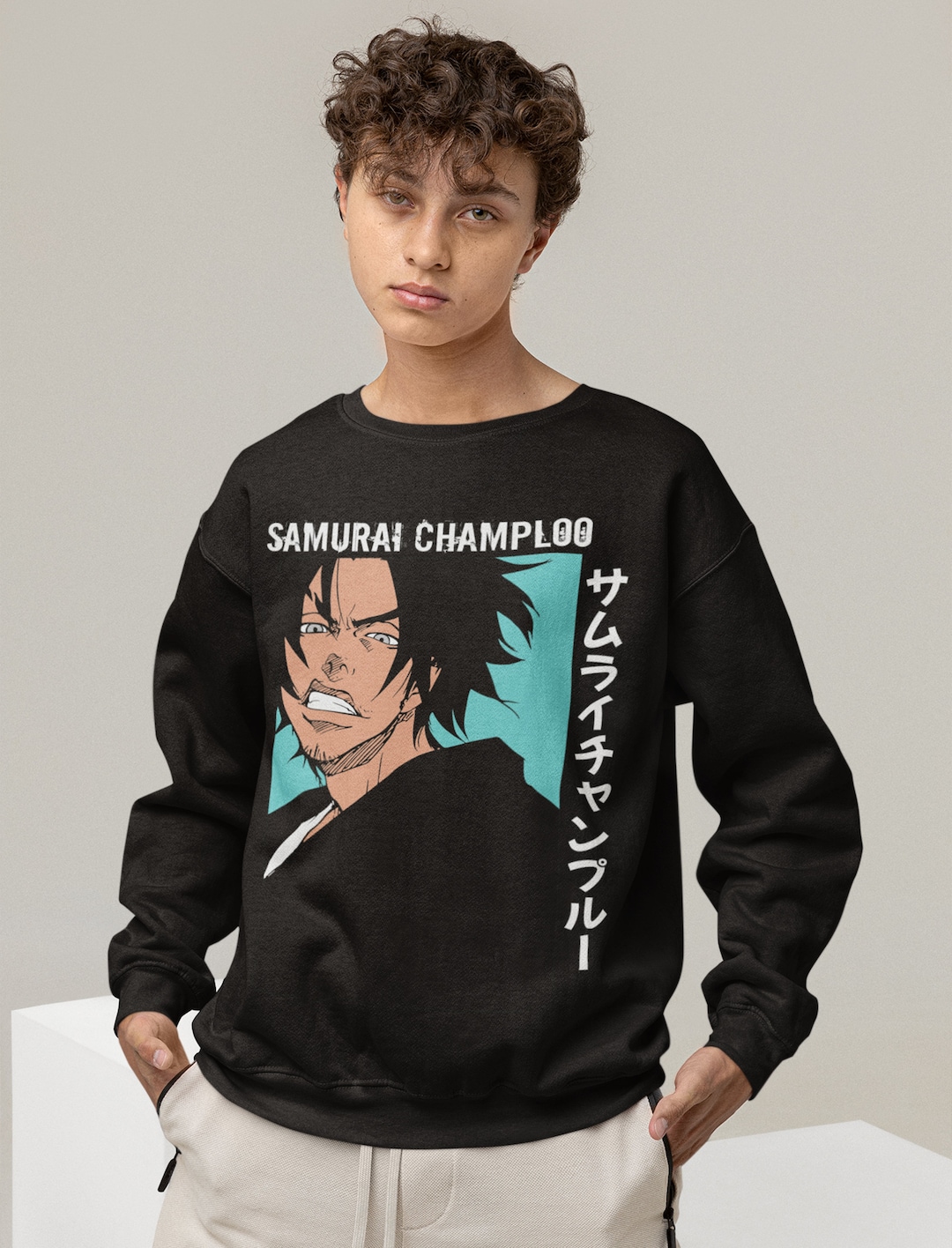Samurai Champloo Sweatshirt: Anime Characters & Sword Design - Bluefink
