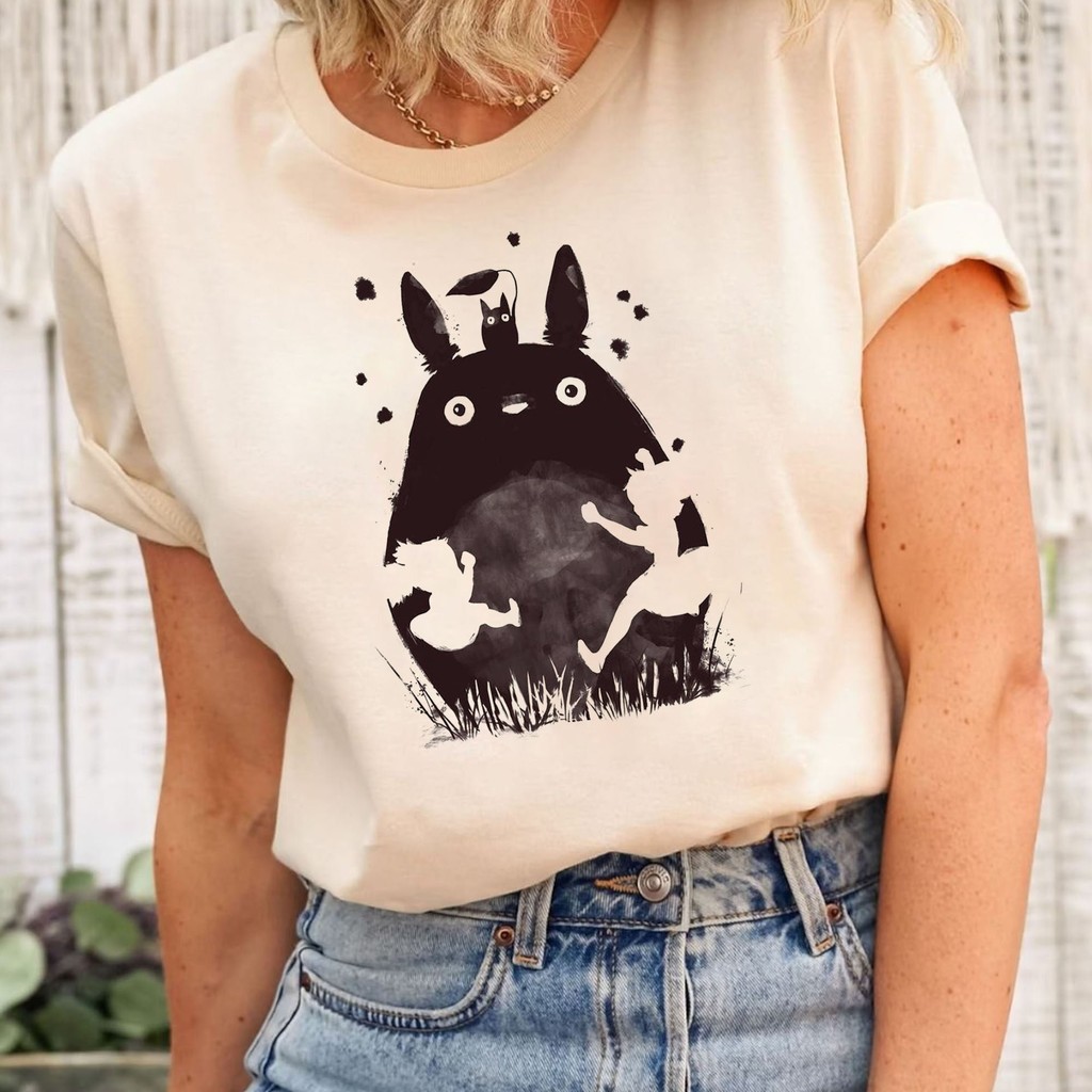 Totoro Shadow Style Unisex Tee - Studio Ghibli Lover Gift - Bluefink