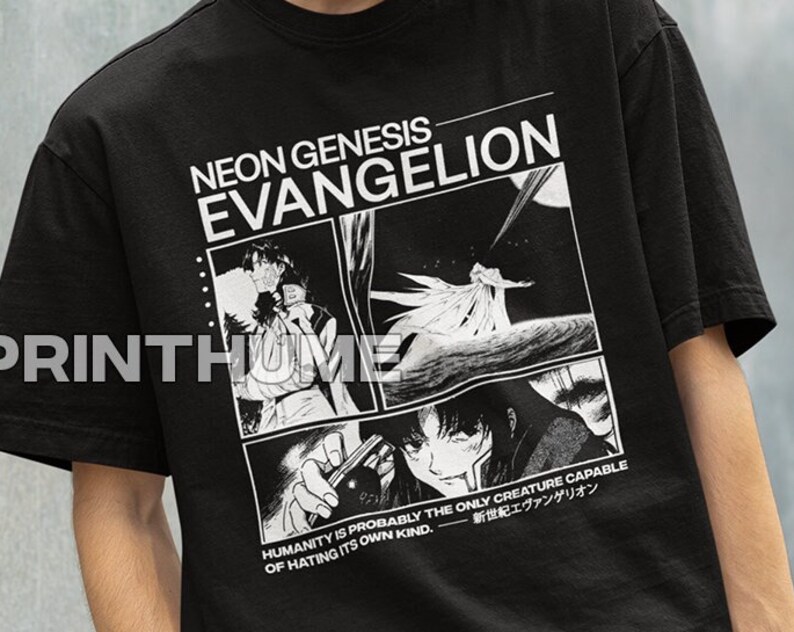 Unisex Cartoon Portrait Manga Tee with Aesthetic Clothing T-Shirt and ...