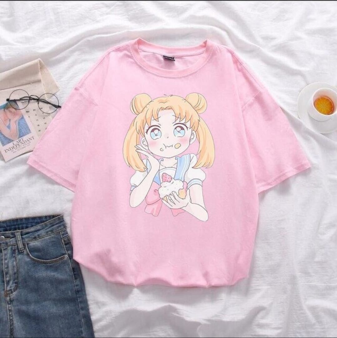 Usagi Eating Cake Sailor Moon Tee - Adorable and Lovely Anime Clothing ...