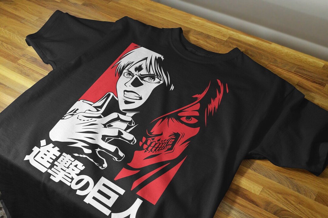 Vintage Japanese Anime Titan Hoodie and T-Shirt Set, Cool Merch for ...