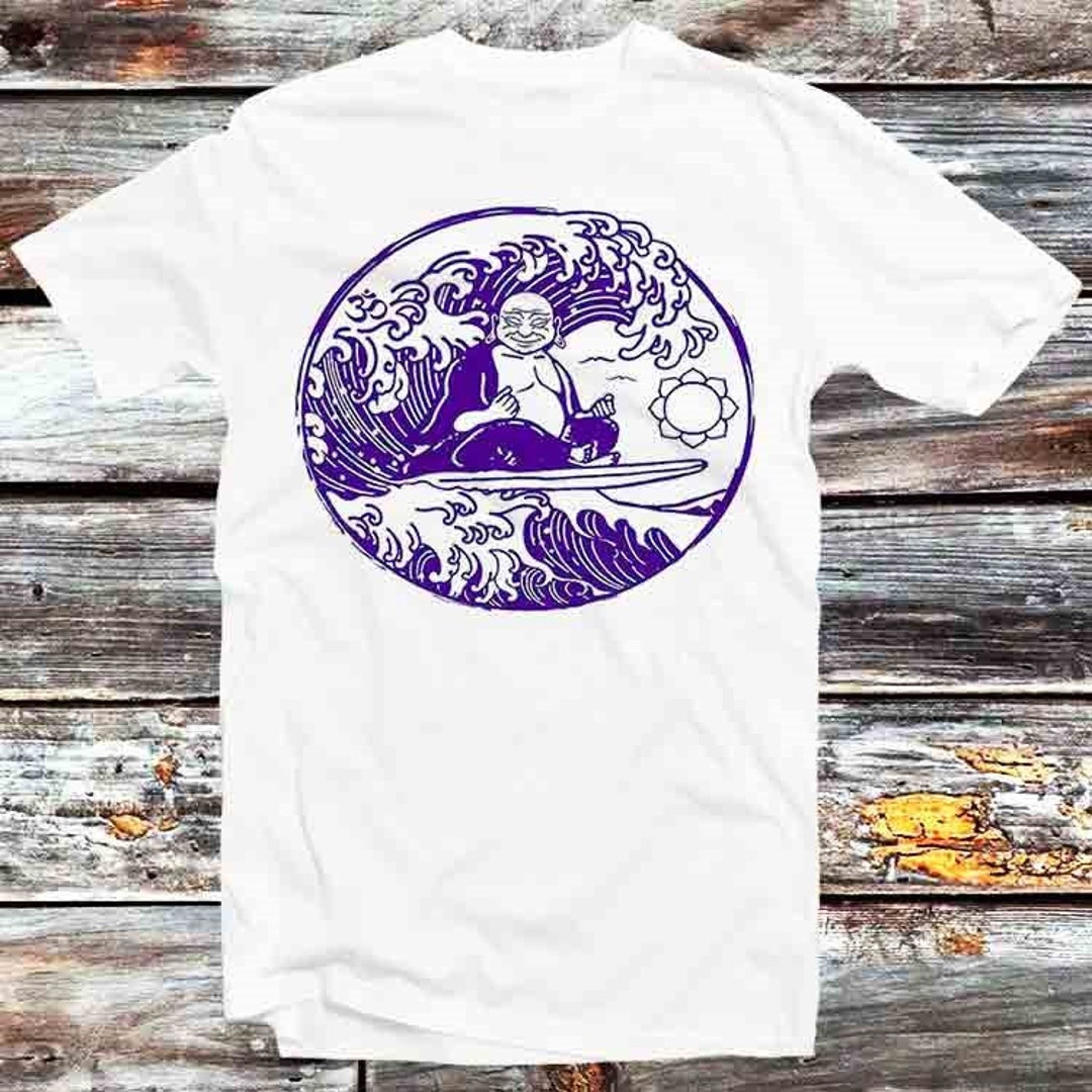 Vintage Style Buddha Surfing Tee - Cool Gift For Spiritual Anime Fans ...