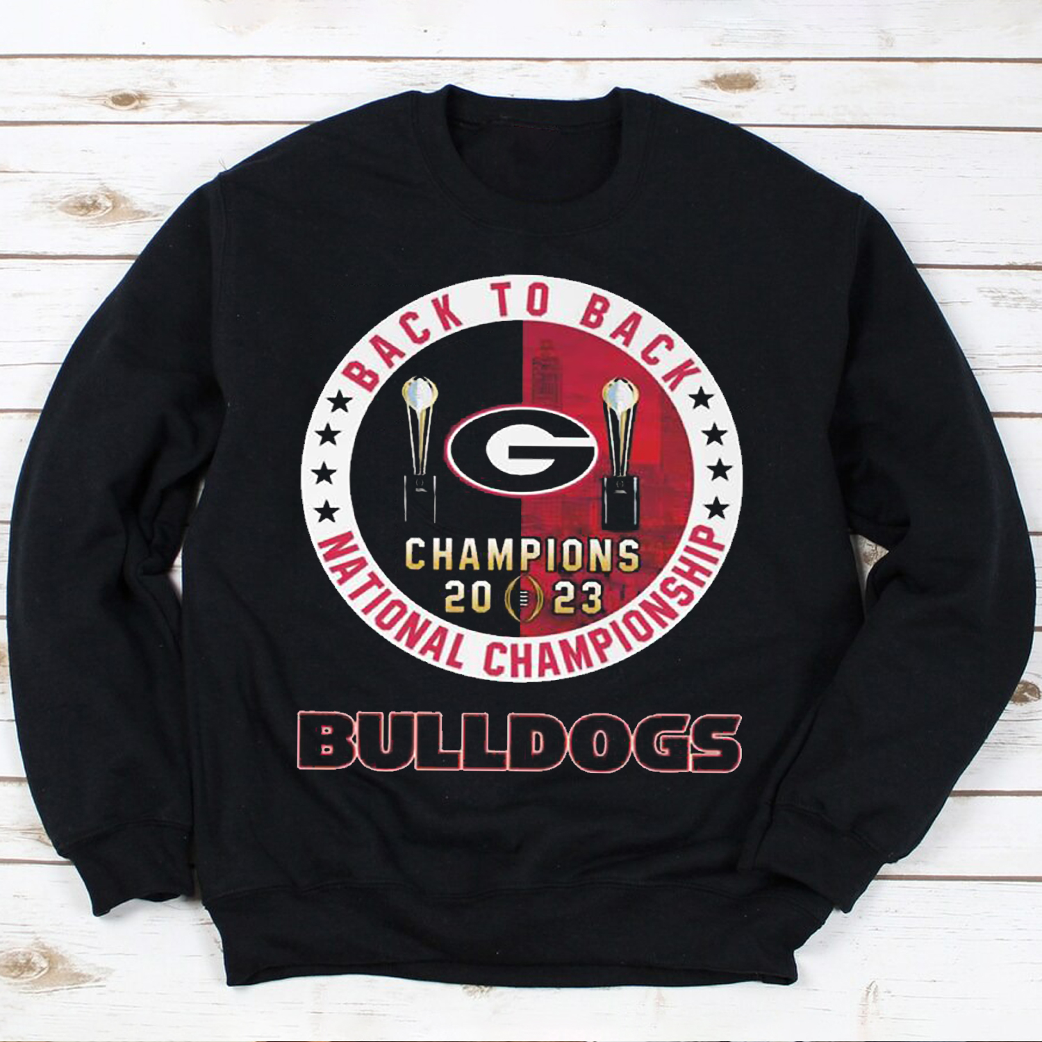 Georgia Bulldogs Back to Back 2023 National Championship Tee - NCAA Apparel for Fans - Bluefink