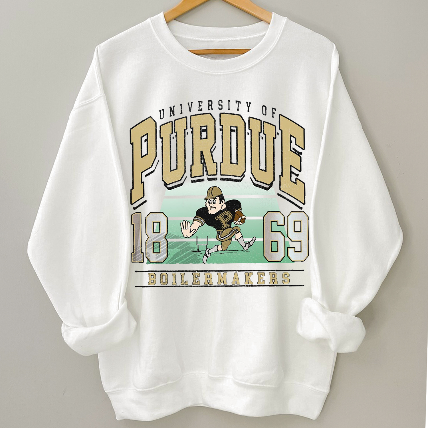 Retro 90s Purdue Mascot Tee with Fan Gift Design - Bluefink