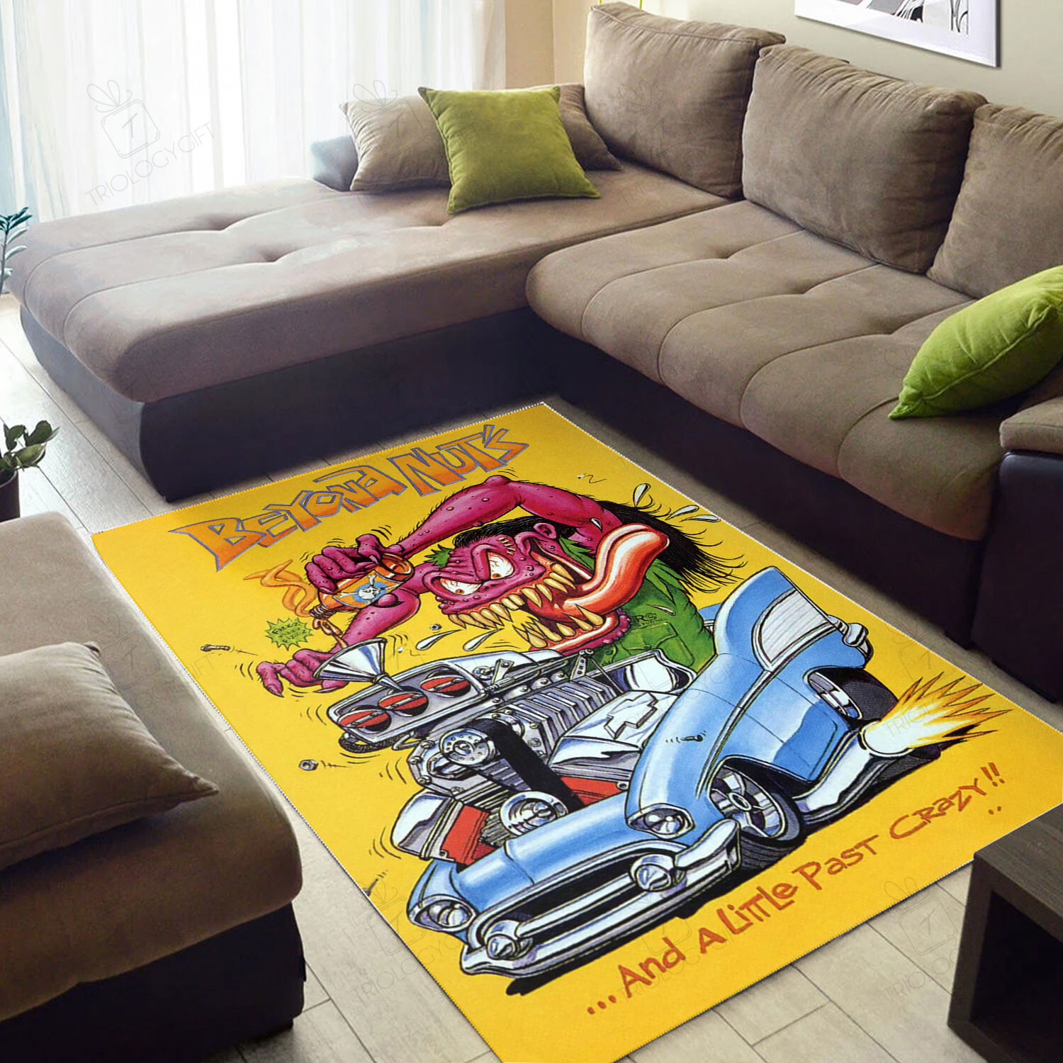 Beyond Nuts A Little Past Crazy Hot Rod Car Race Rat Fink Rug Hot Rod ...