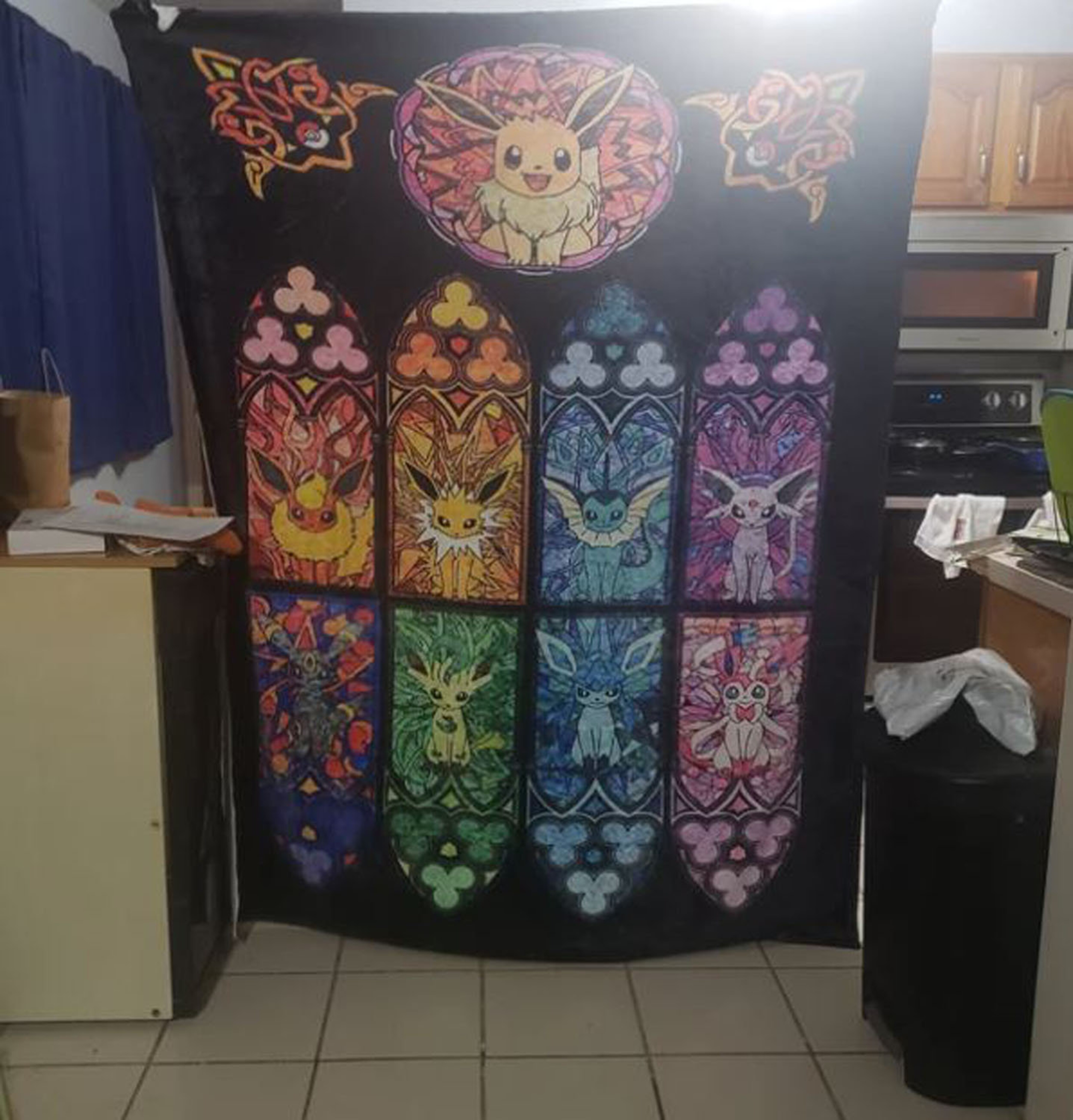 Eevee Evolution Pokemon Quilt Blanket, Special Birthday Gift - Bluefink