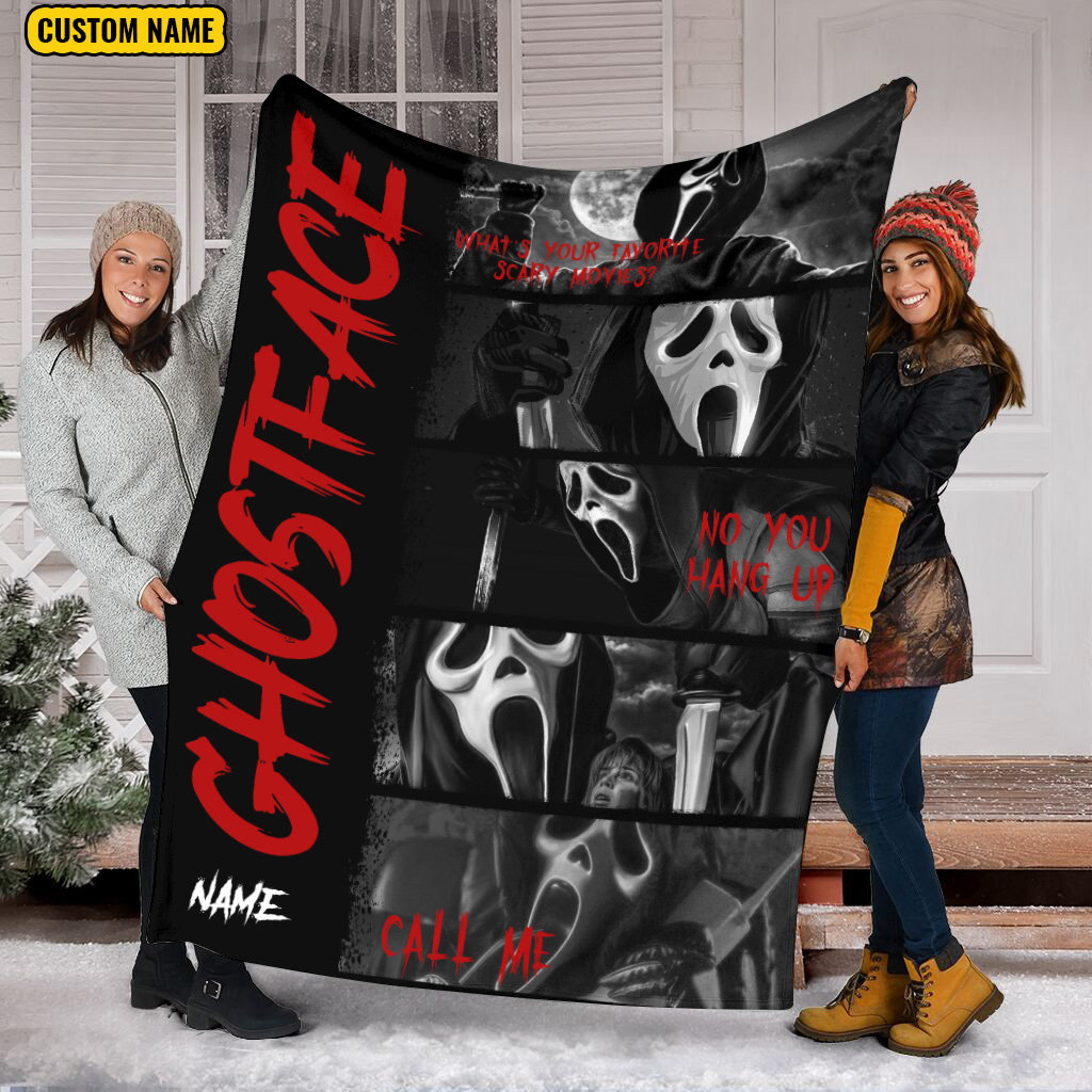 Ghost Face Blanket - Scream Movies Halloween - No You Hang Up - Scary ...