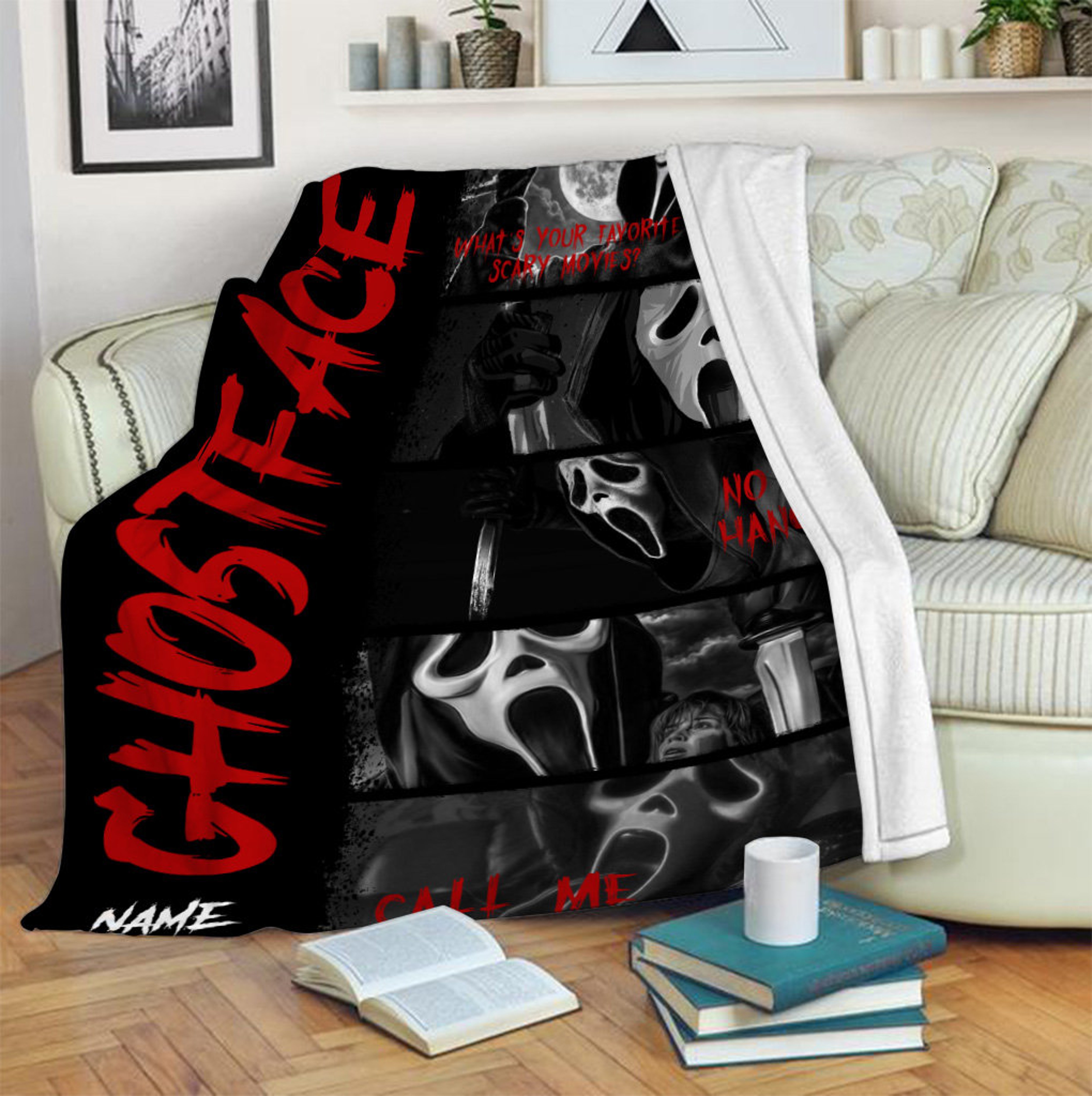 Ghost Face Blanket - Scream Movies Halloween - No You Hang Up - Scary ...