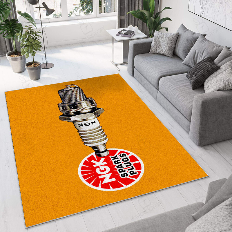 Hot Rod Garage Spark Plug Rug for Custom Home Decor - Bluefink
