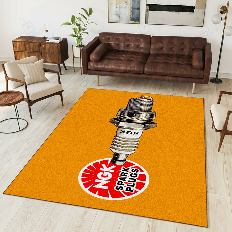 Hot Rod Garage Spark Plug Rug for Custom Home Decor - Bluefink