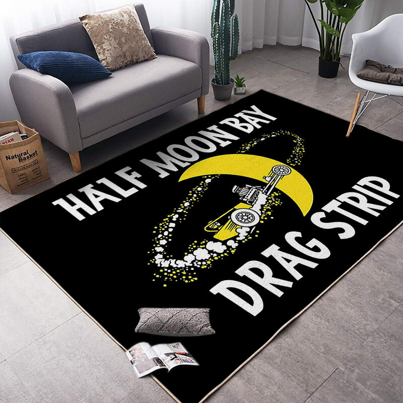 Hot Rod Half Moon Bay Drag Trip Rug for Home Decor - Bluefink