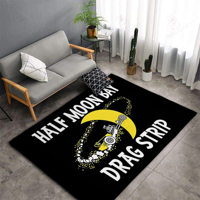Hot Rod Half Moon Bay Drag Trip Rug for Home Decor - Bluefink