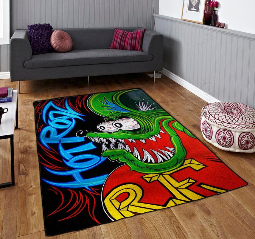 Hot Rod Rat Fink Rug Hot Rod Rug for Garage - Bluefink