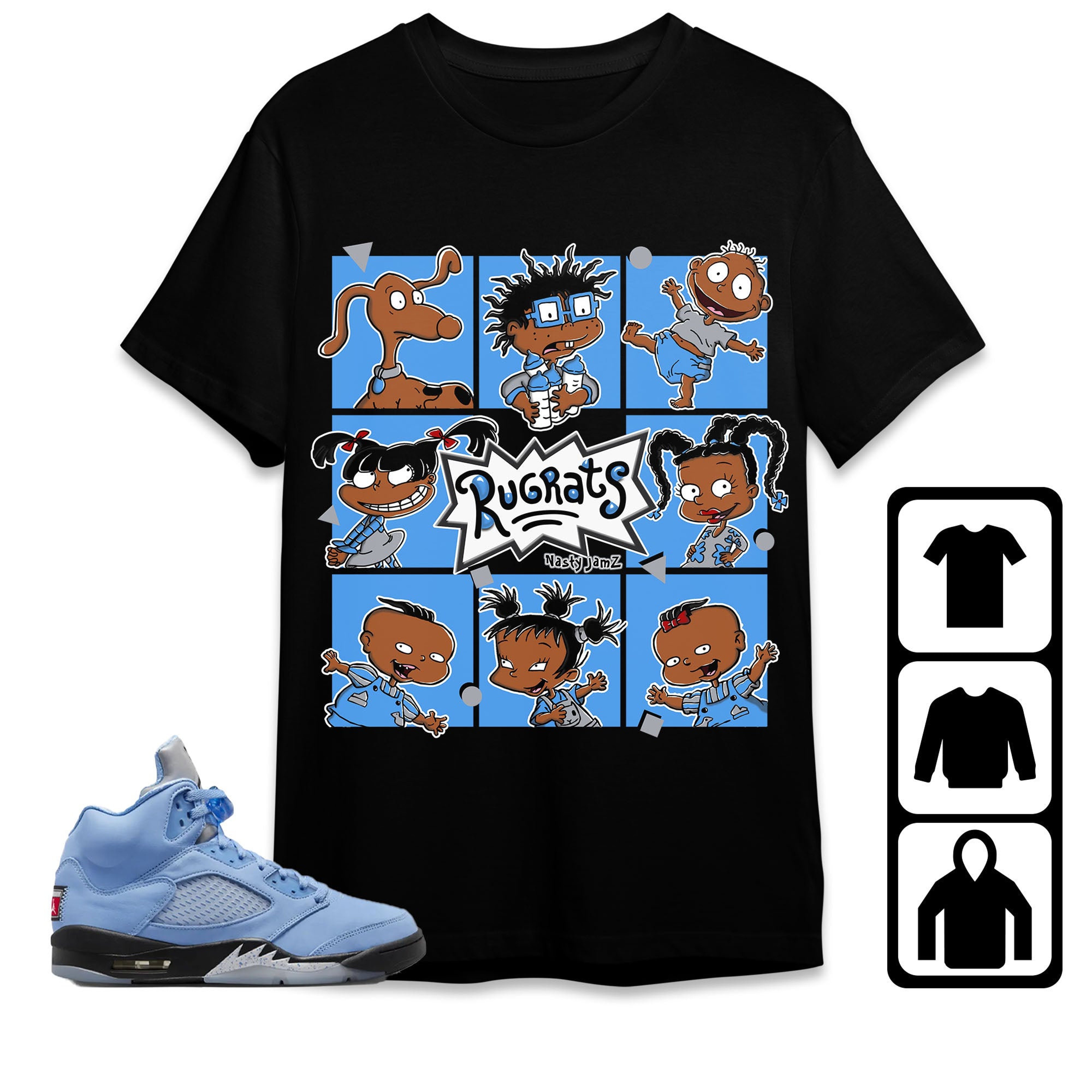 Jordan 5 University Blue Unisex Shirt 90s Cartoon, Shirt To Match ...