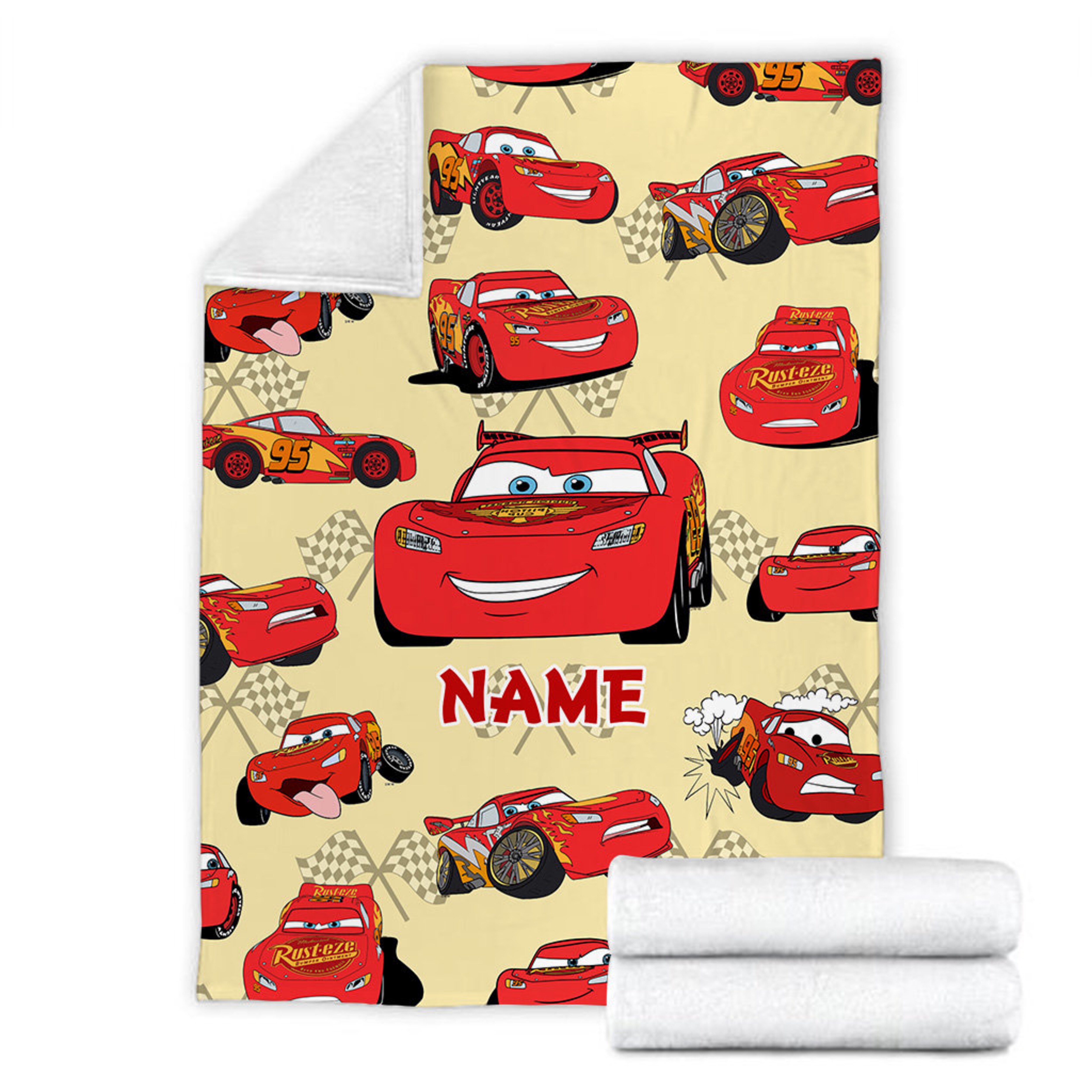 Lightning Mcqueen Quilt Blanket, Personalized Cars Movies Design, Pixar ...