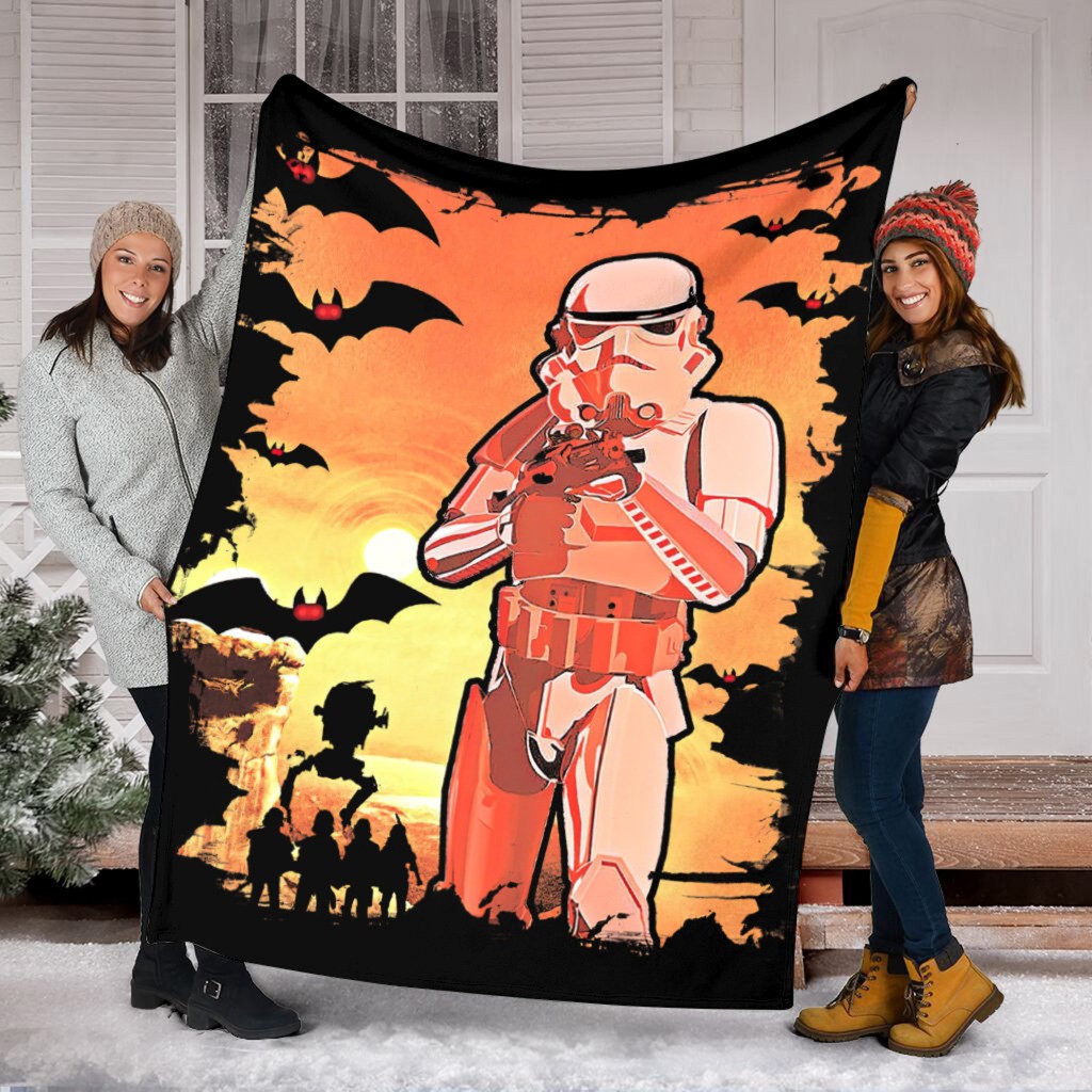 Mandalorian Halloween Blanket - Trendy Star Wars Blanket - Bluefink